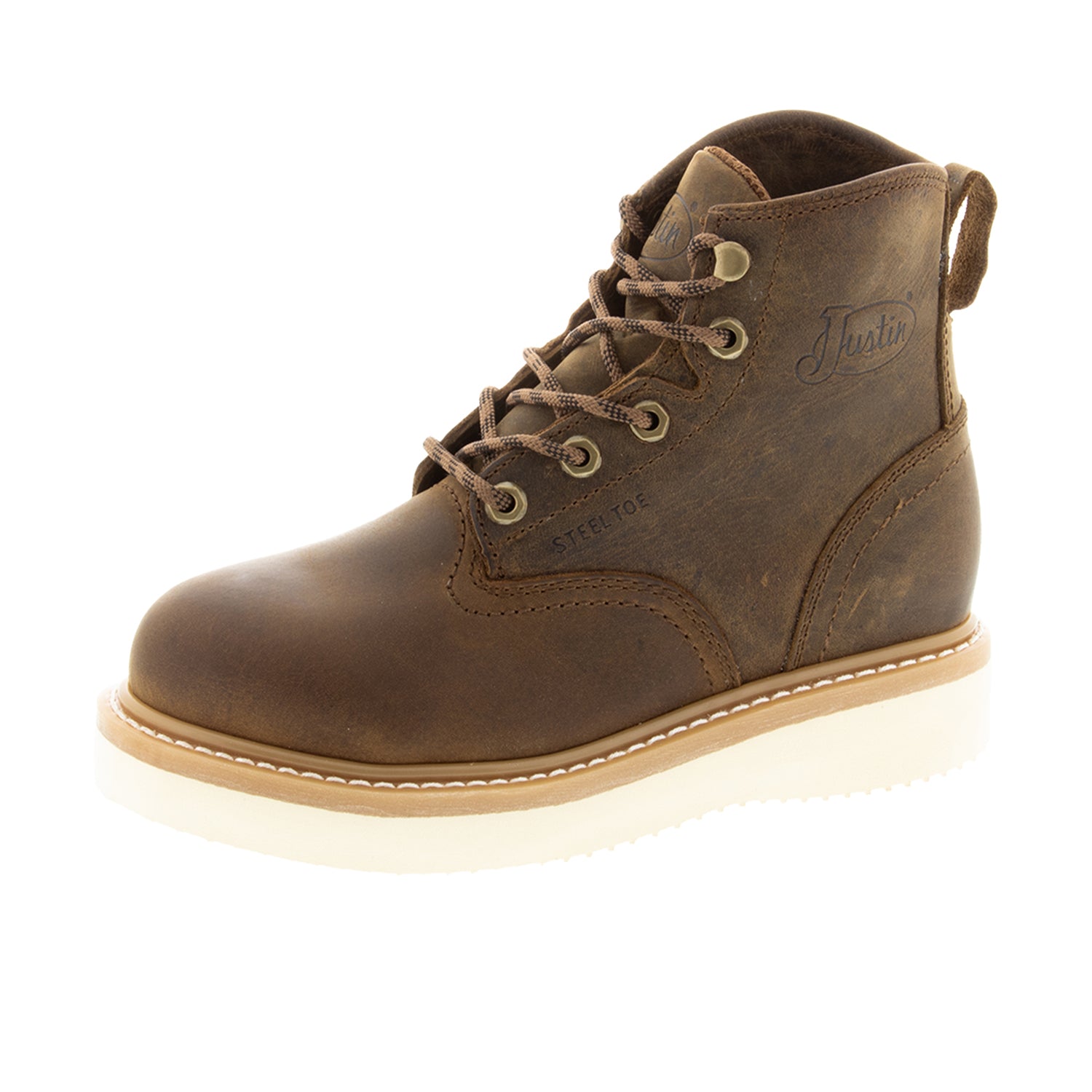 Justin Boots Men's Maxwell 6" Steel Toe Lace Up Work Boot - Work World